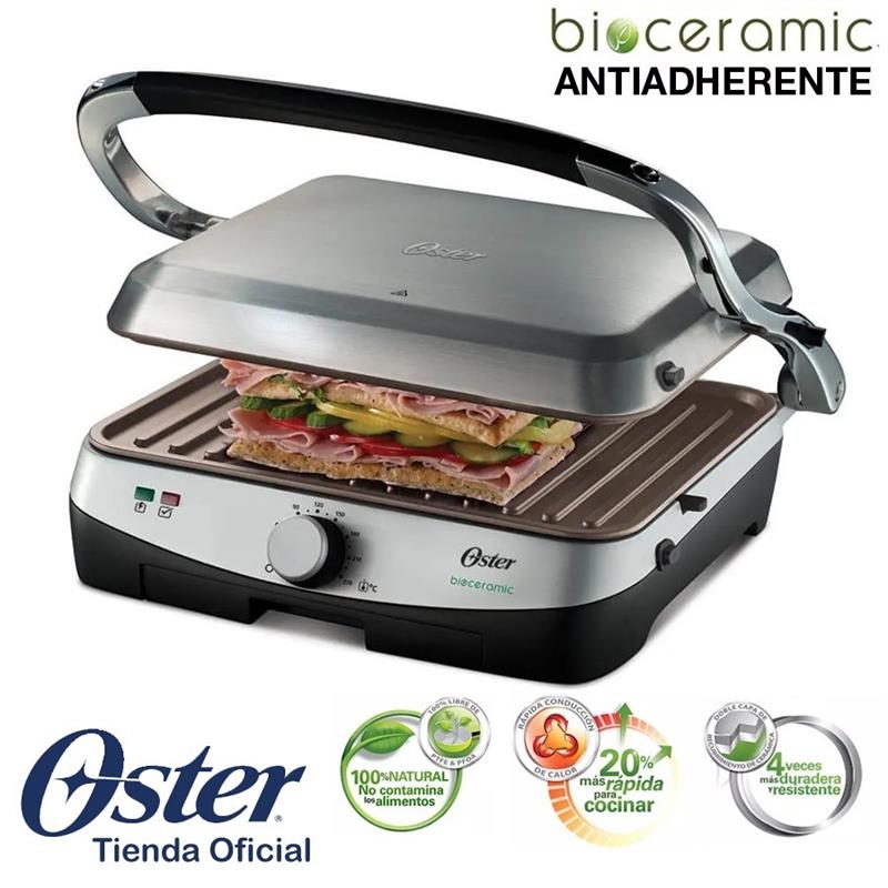 Parrilla / Panini Eléctrica 2 En 1 Antiadherente Oster 4881 - Cosmo Cocina-Parrilla / Panini ...
